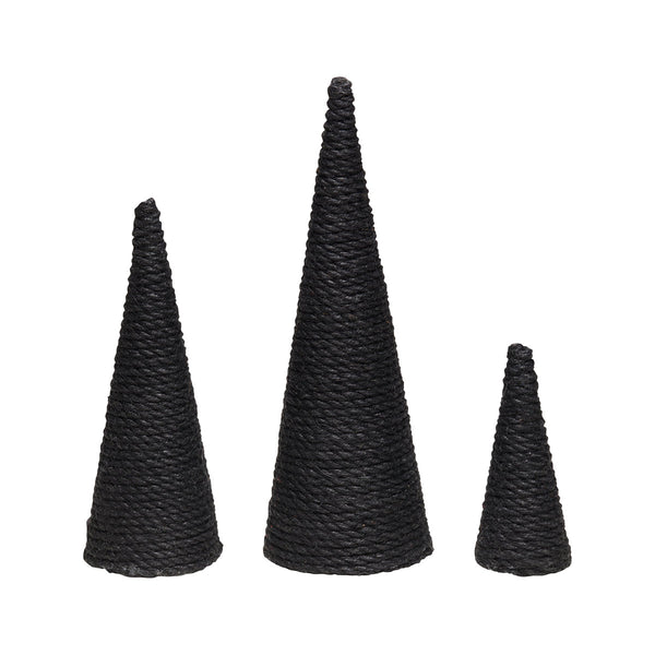FR-3506 - *Sm. Black Jute Cone Trees, Set of 3 *LIMITED STOCK ...